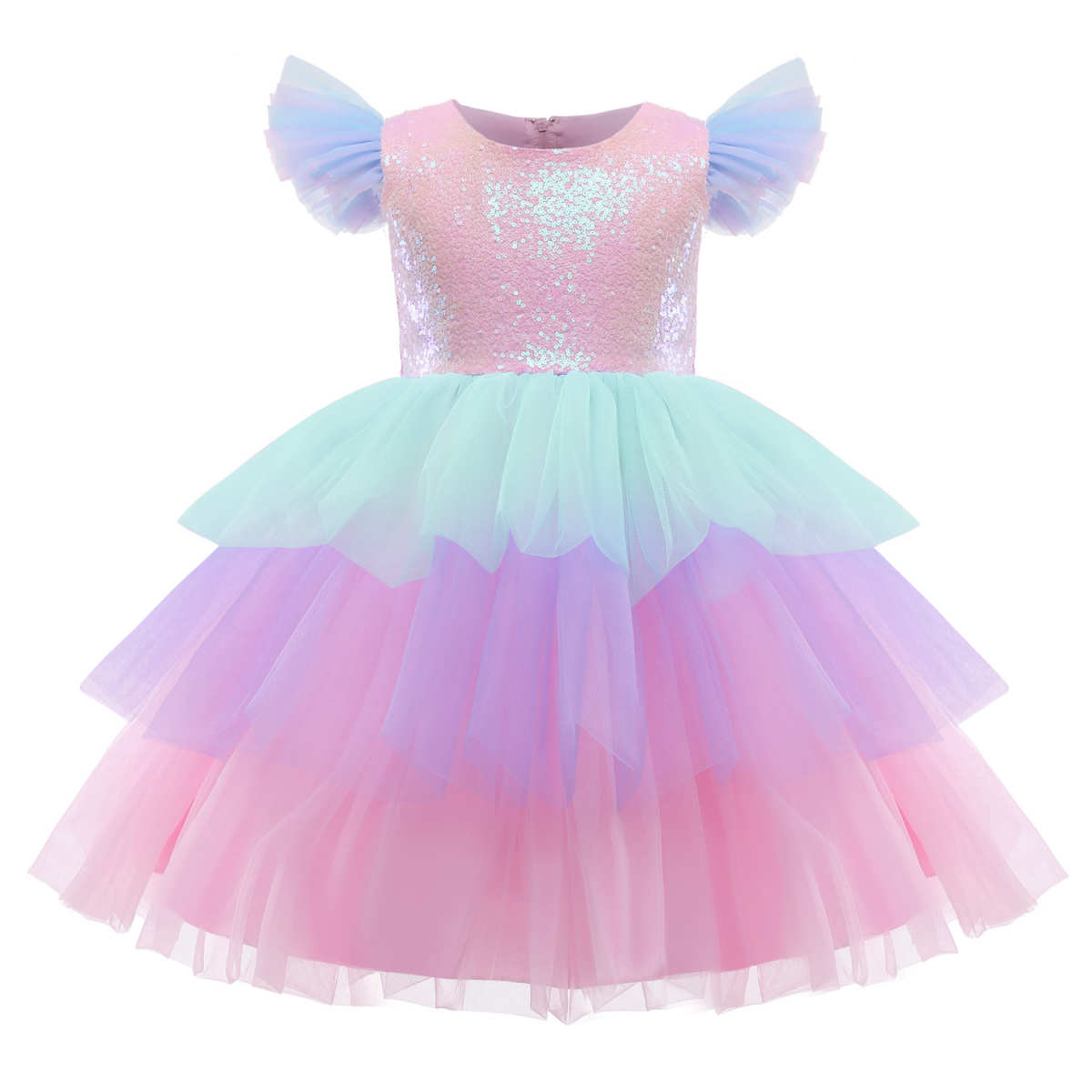 Girls Rainbow Unicorn Princess Dress Girls Rainbow Unicorn Princess Dress